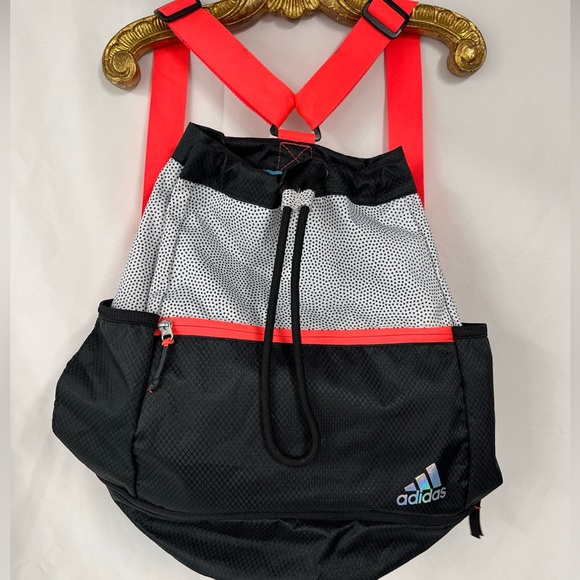 adidas | Bags | Adidas Black And Neon Backpack With Iconic Design ...